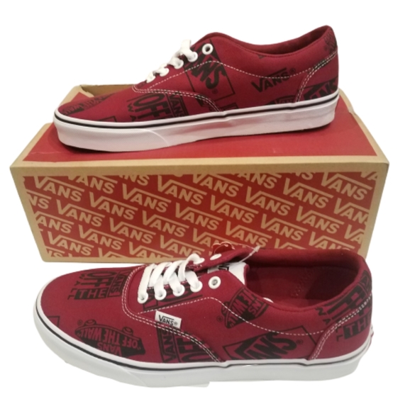 Vans | Shoes | Vans Doheny Logo Canvas Skater Sneaker Red Black 9 ...